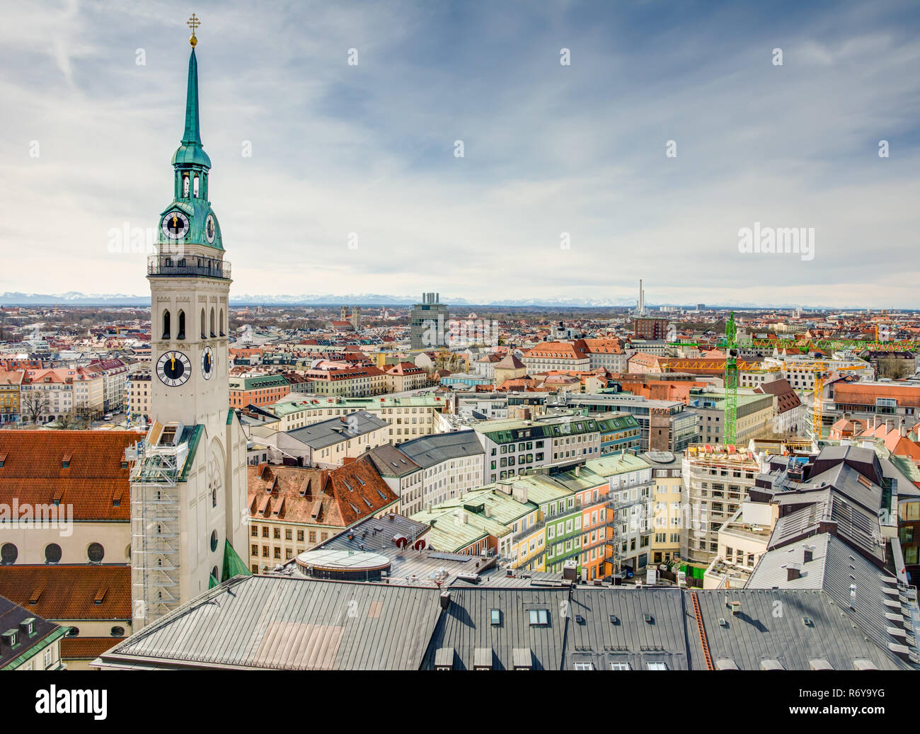 Aerial view over the city of Munich Stock Photo - Alamy
