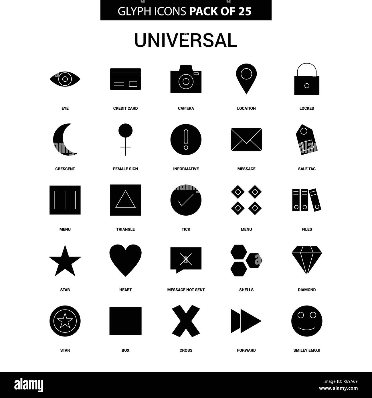 Universal Glyph Vector Icon set Stock Vector Image & Art - Alamy