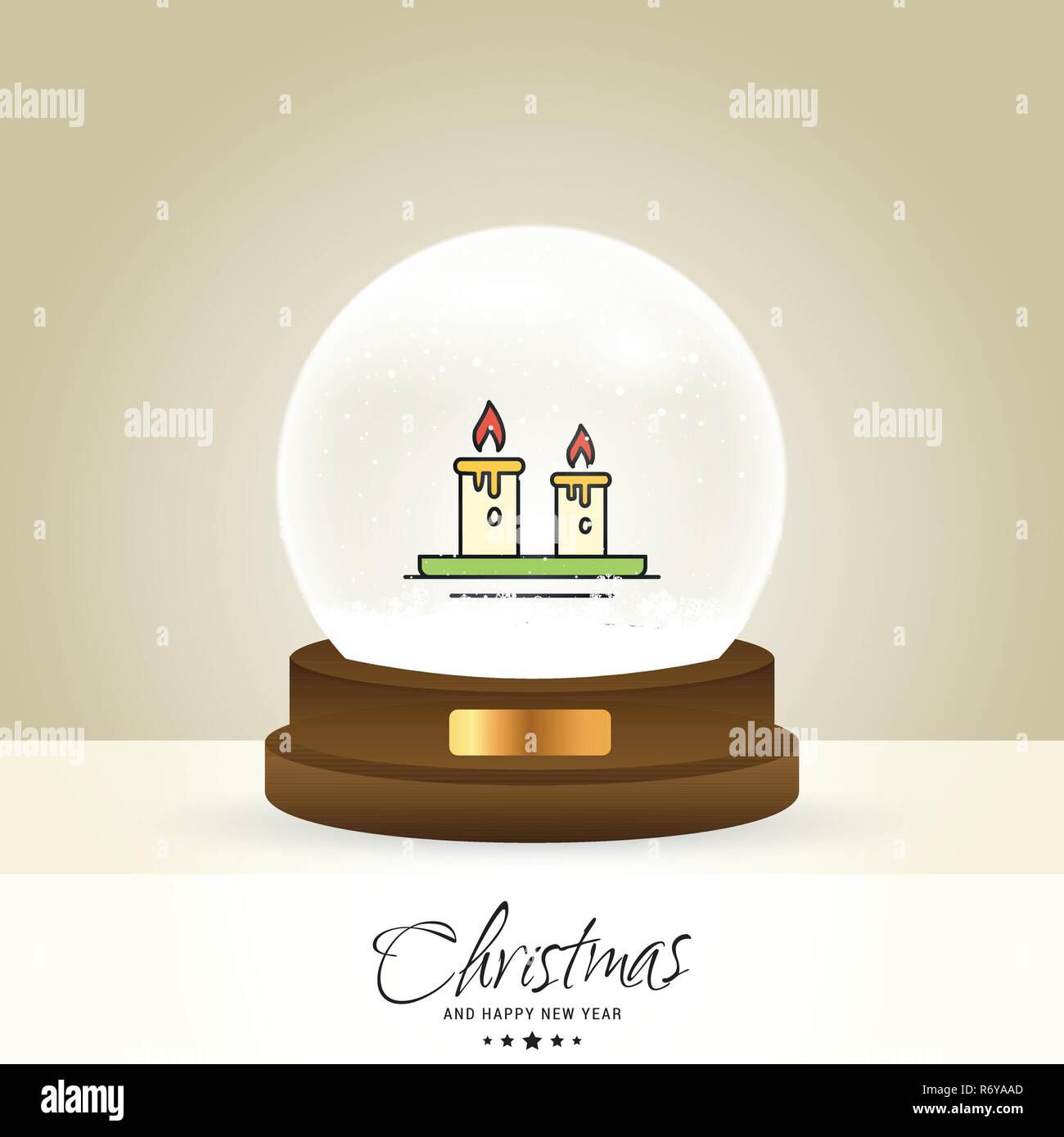 Christmas card with creative elegant design and globe also with golden ...