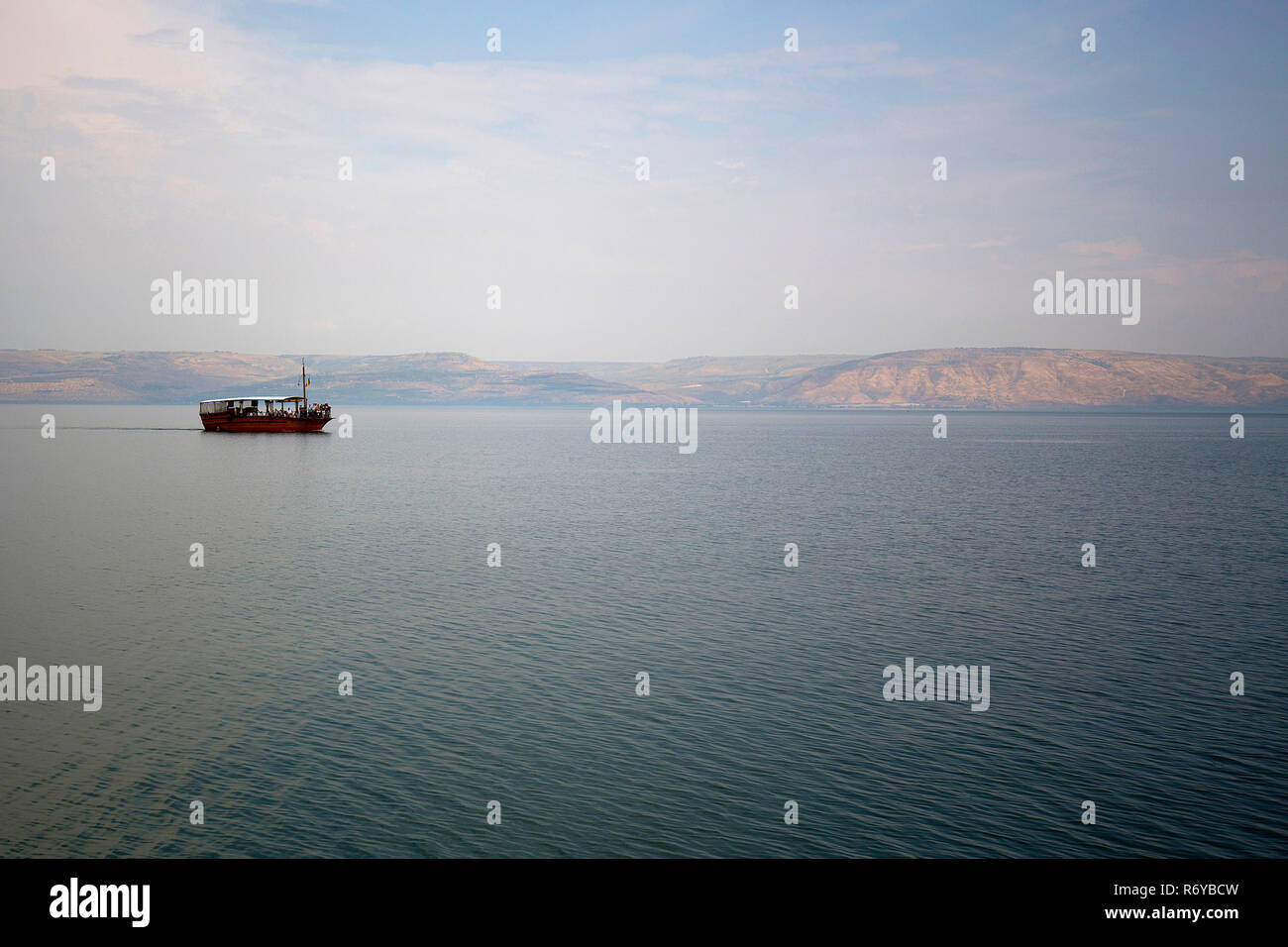 Boat on the Sea of Galilee Stock Photo - Alamy