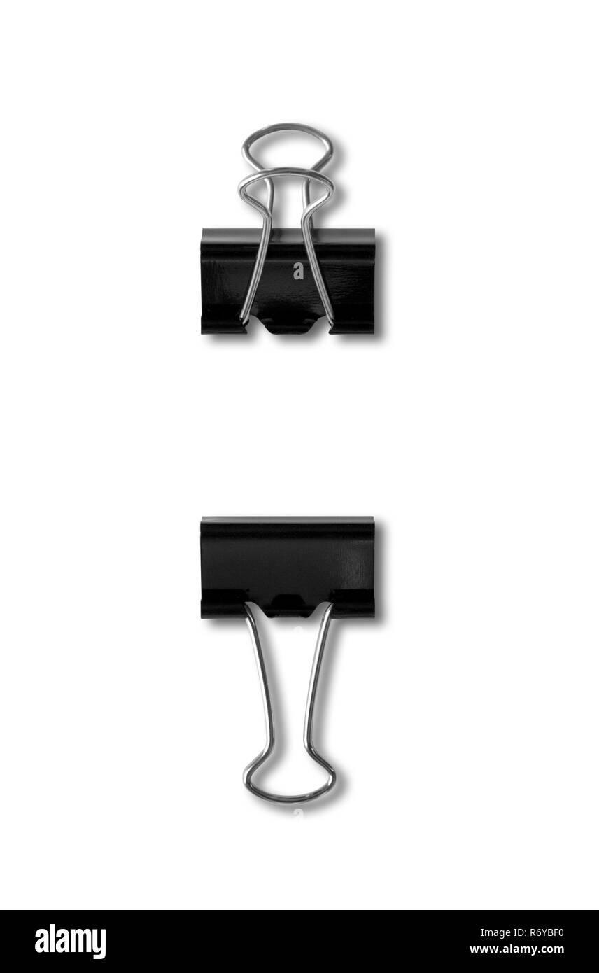 Bulldog clips isolated on white background Stock Photo - Alamy