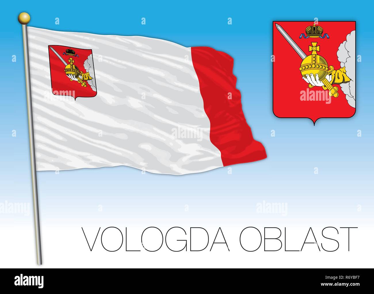 Vologda oblast flag, Russian Federation, vector illustration Stock ...