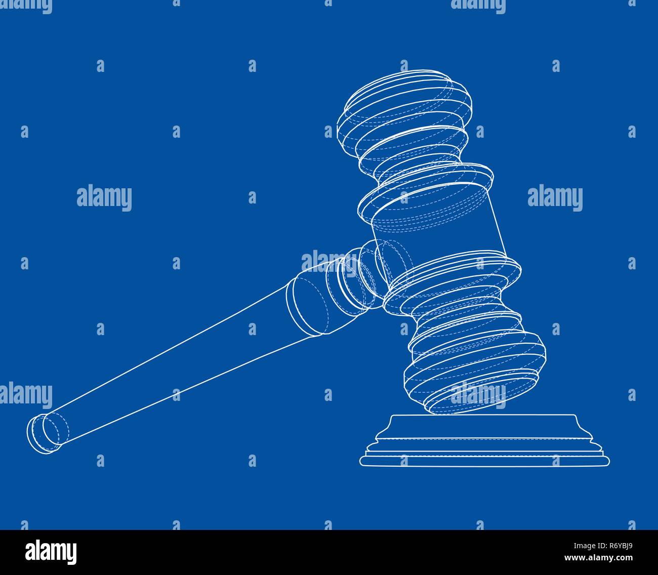 3D outline gavel. Vector rendering of 3d Stock Vector Image & Art - Alamy