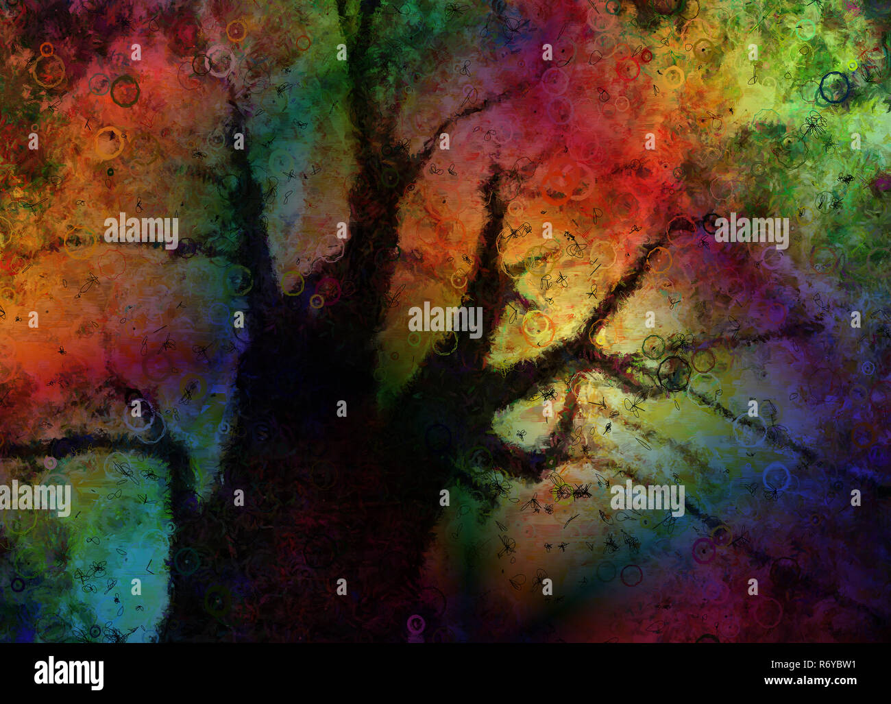 Colorful Abstract Tree. 3D rendering Stock Photo - Alamy