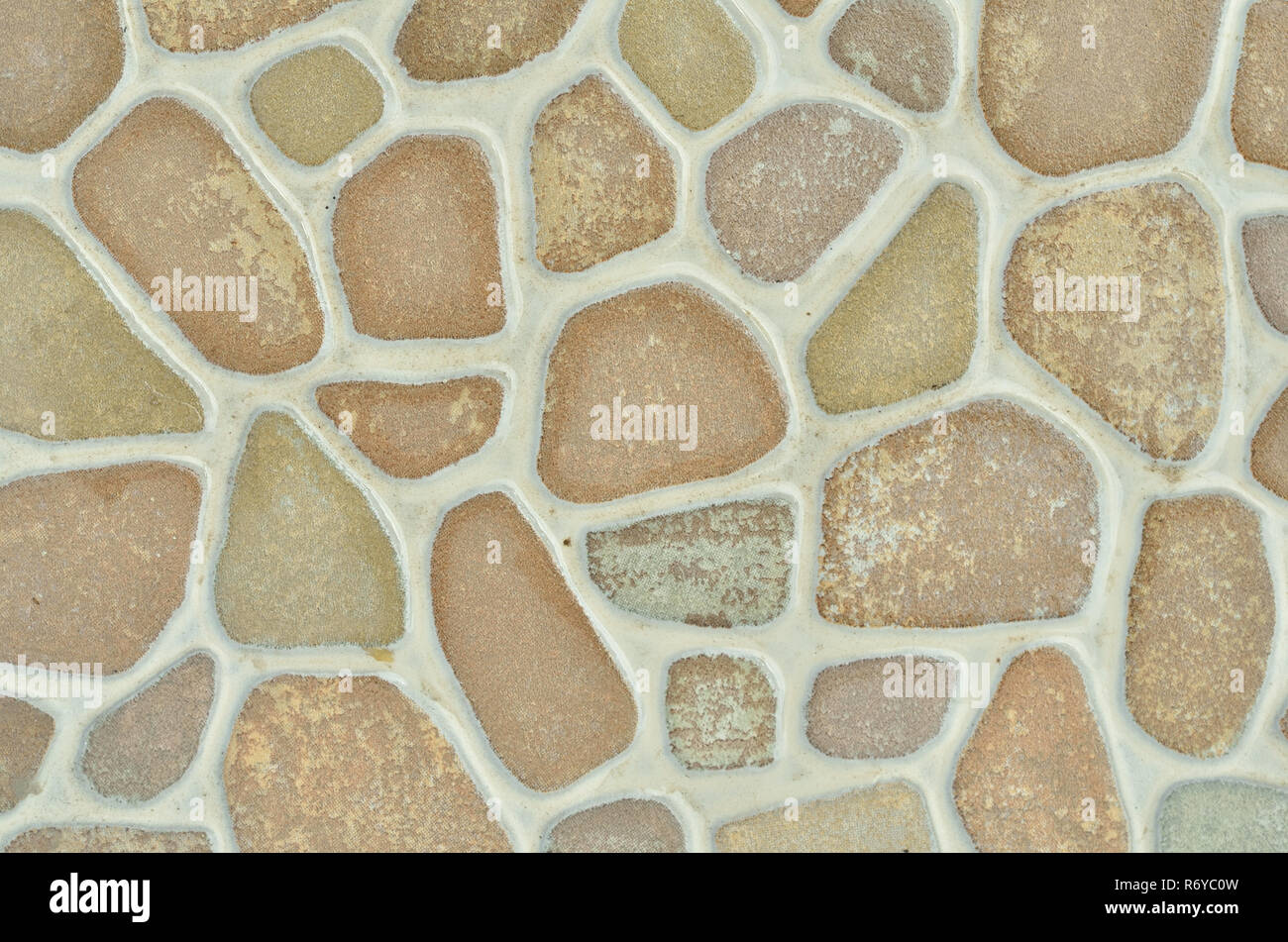 The texture is a ceramic tile of mosaic of round stones Stock Photo - Alamy