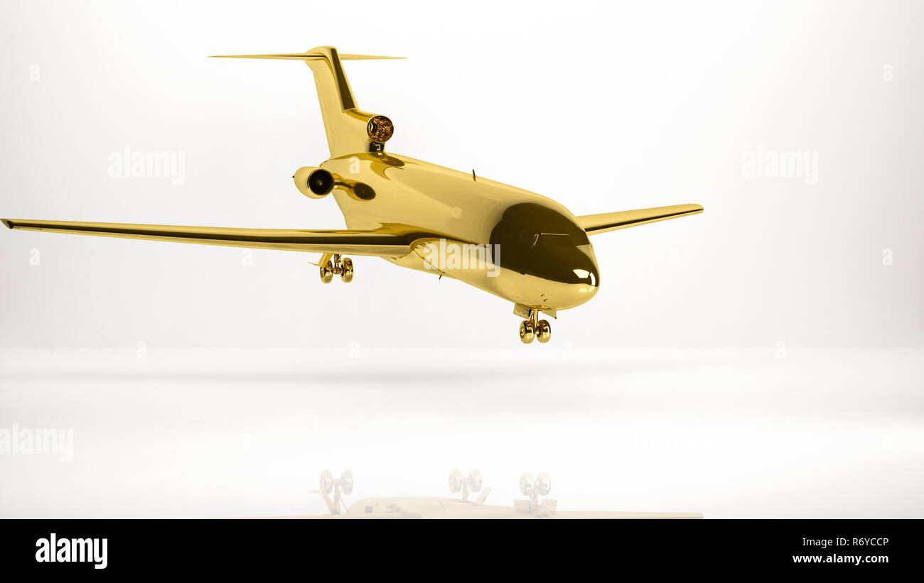Golden 3d rendering airplane hi-res stock photography and images - Alamy