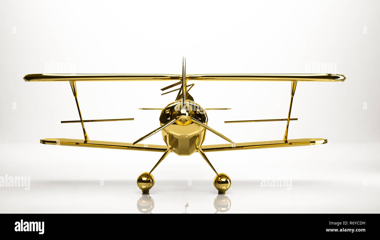 Golden 3d rendering airplane hi-res stock photography and images - Alamy