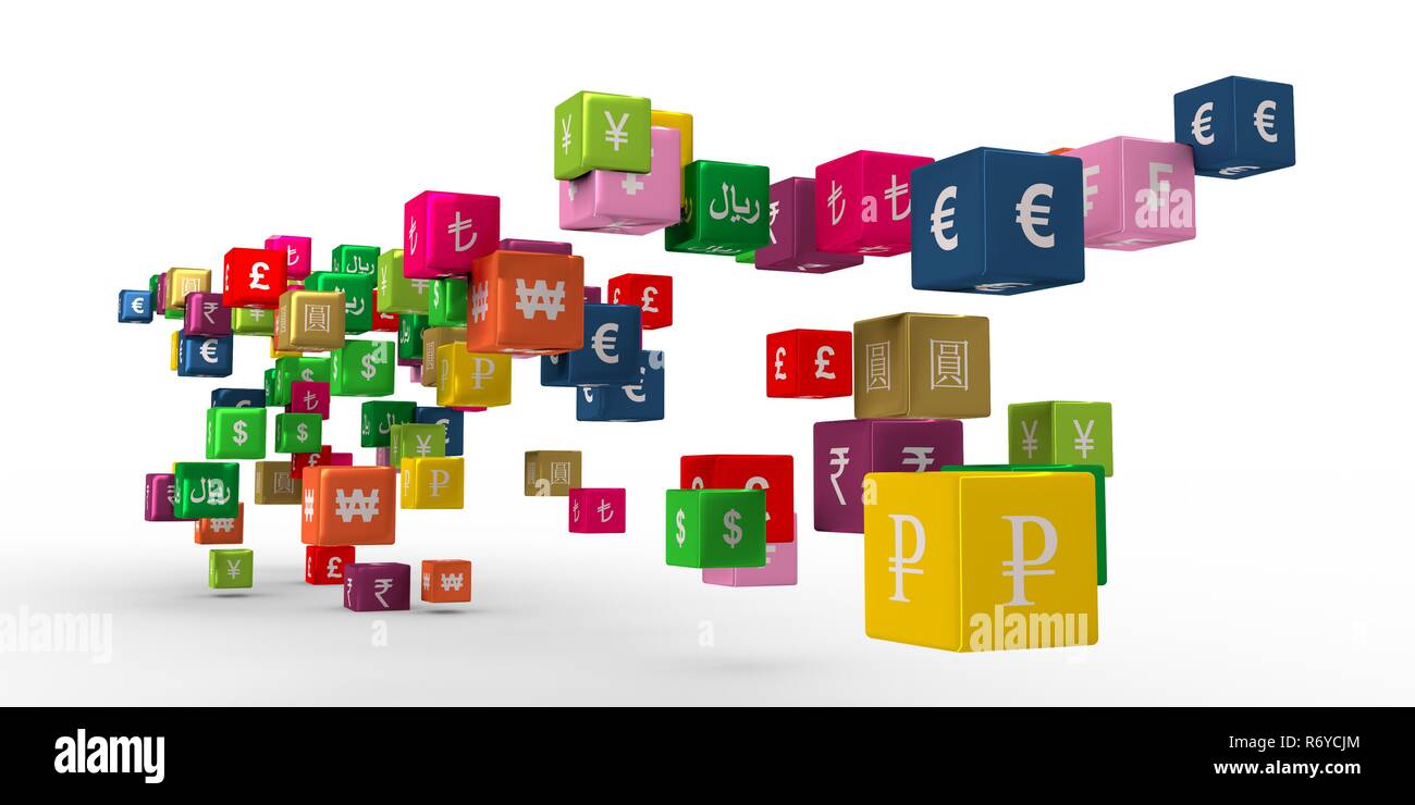 Currency symbols on floating boxes Stock Photo - Alamy Currency symbols on floating boxes Stock Photo - Alamy