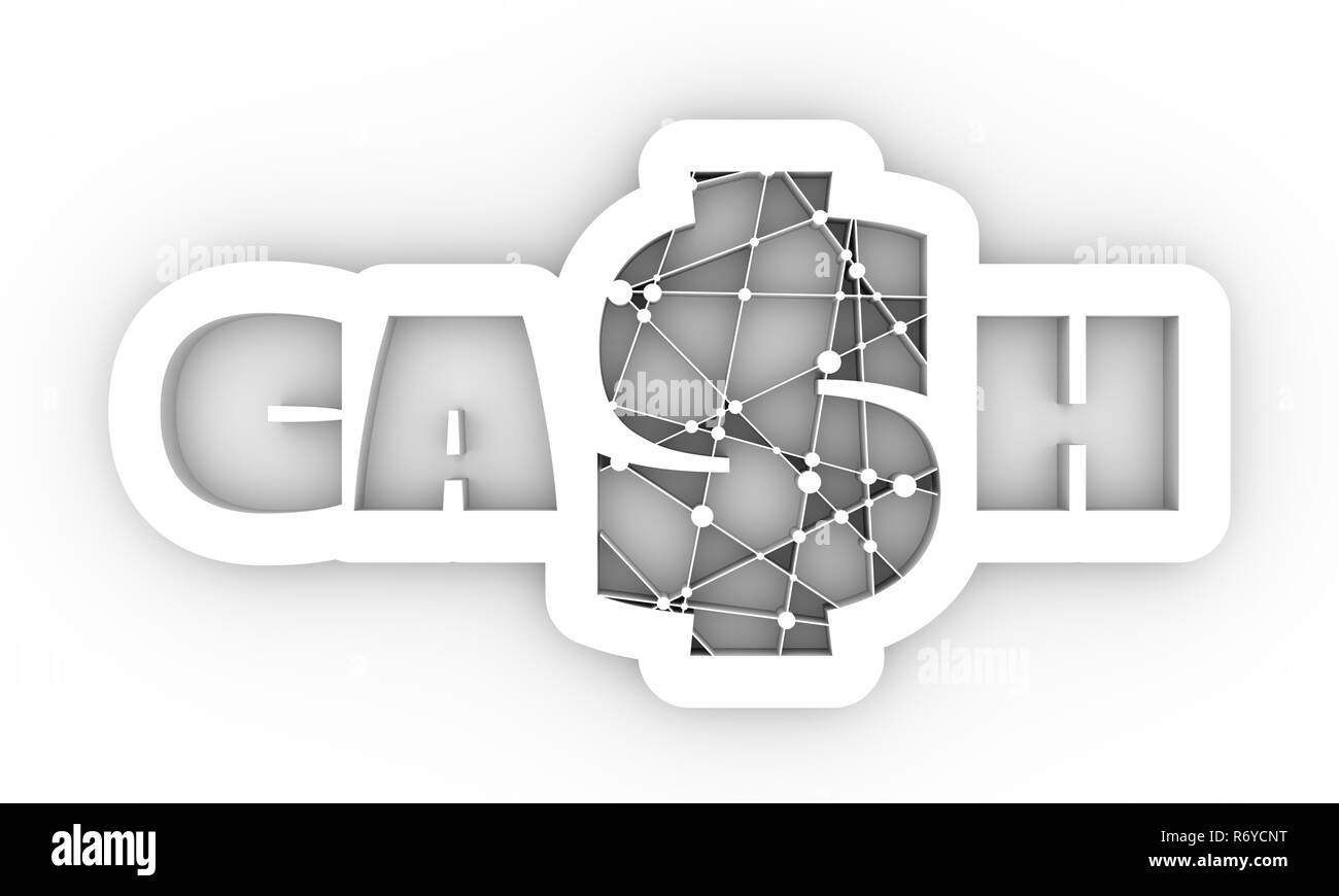 Cash outline word Stock Photo - Alamy