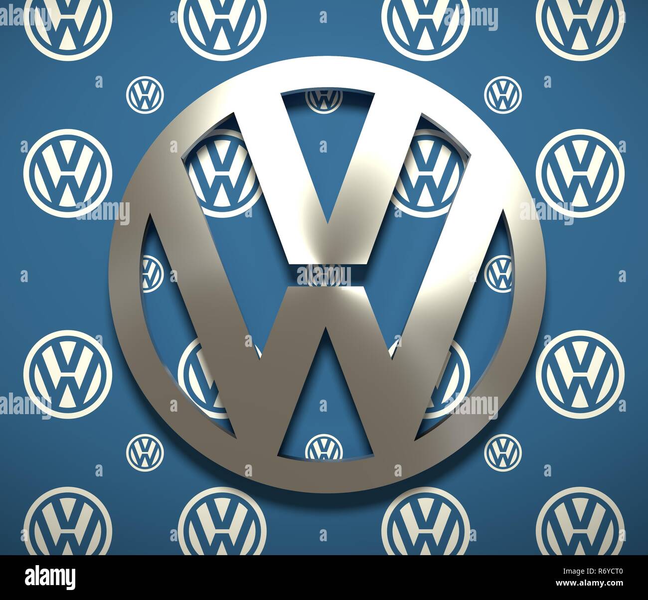 Volkswagen car emblem Stock Photo - Alamy