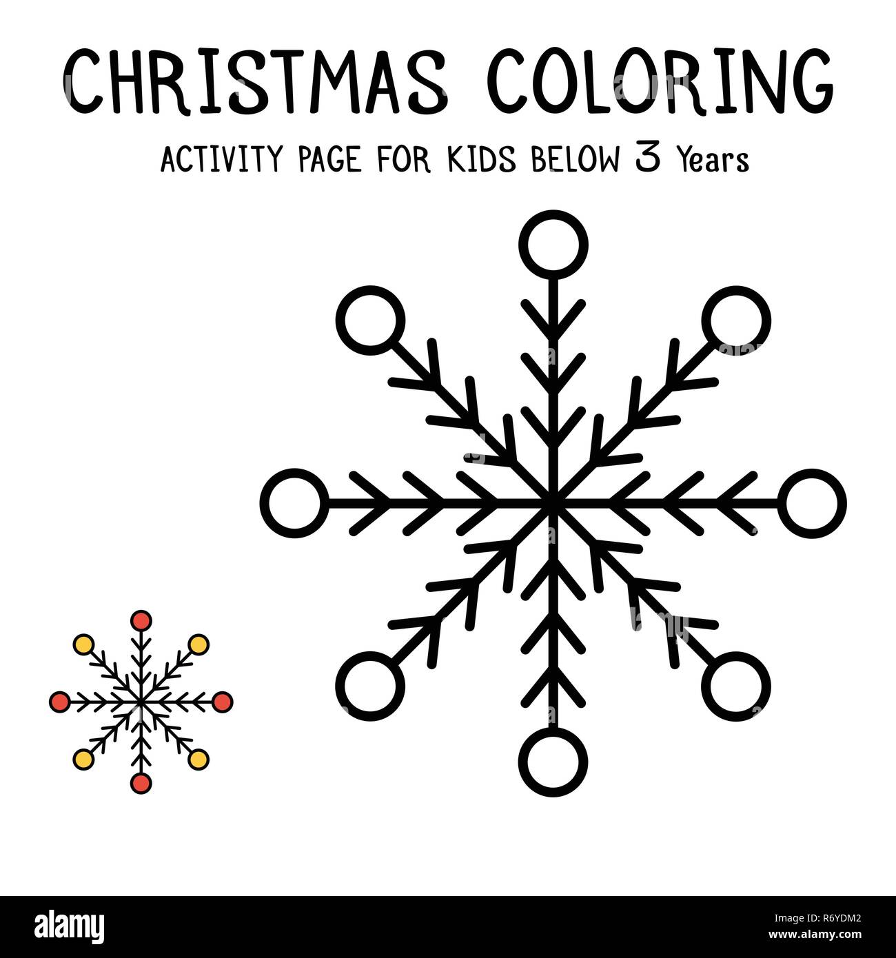 Christmas Coloring Actvity Book For Kids Below 3 Years Stock Vector ...