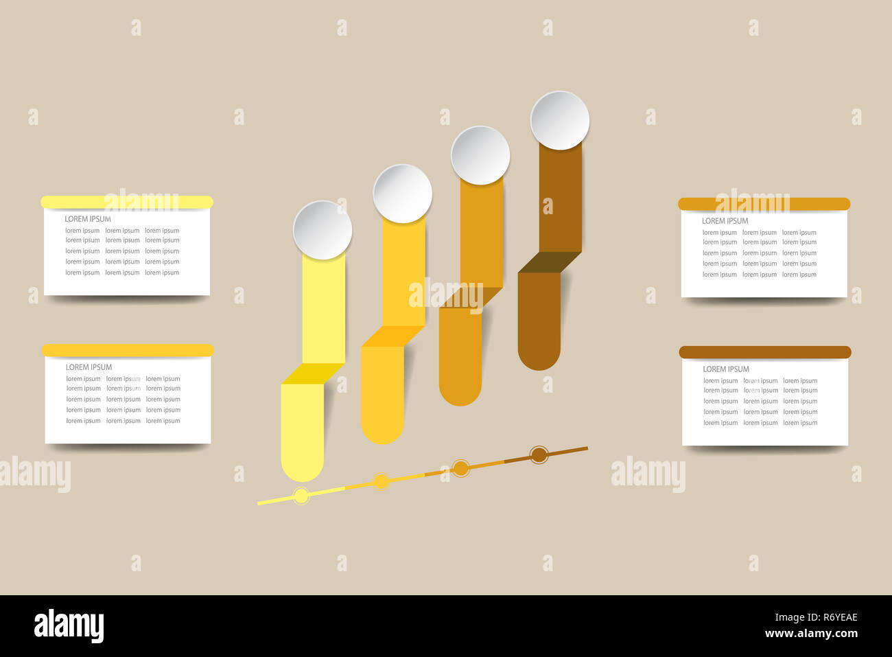 Infographic vector in shades of yellow and brown color Stock Photo - Alamy