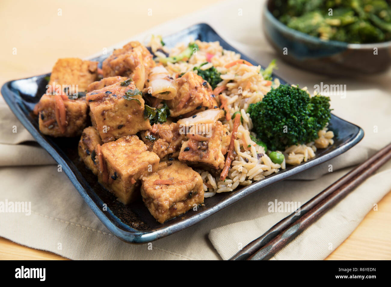 Fried Tofu and Rice Stock Photo - Alamy