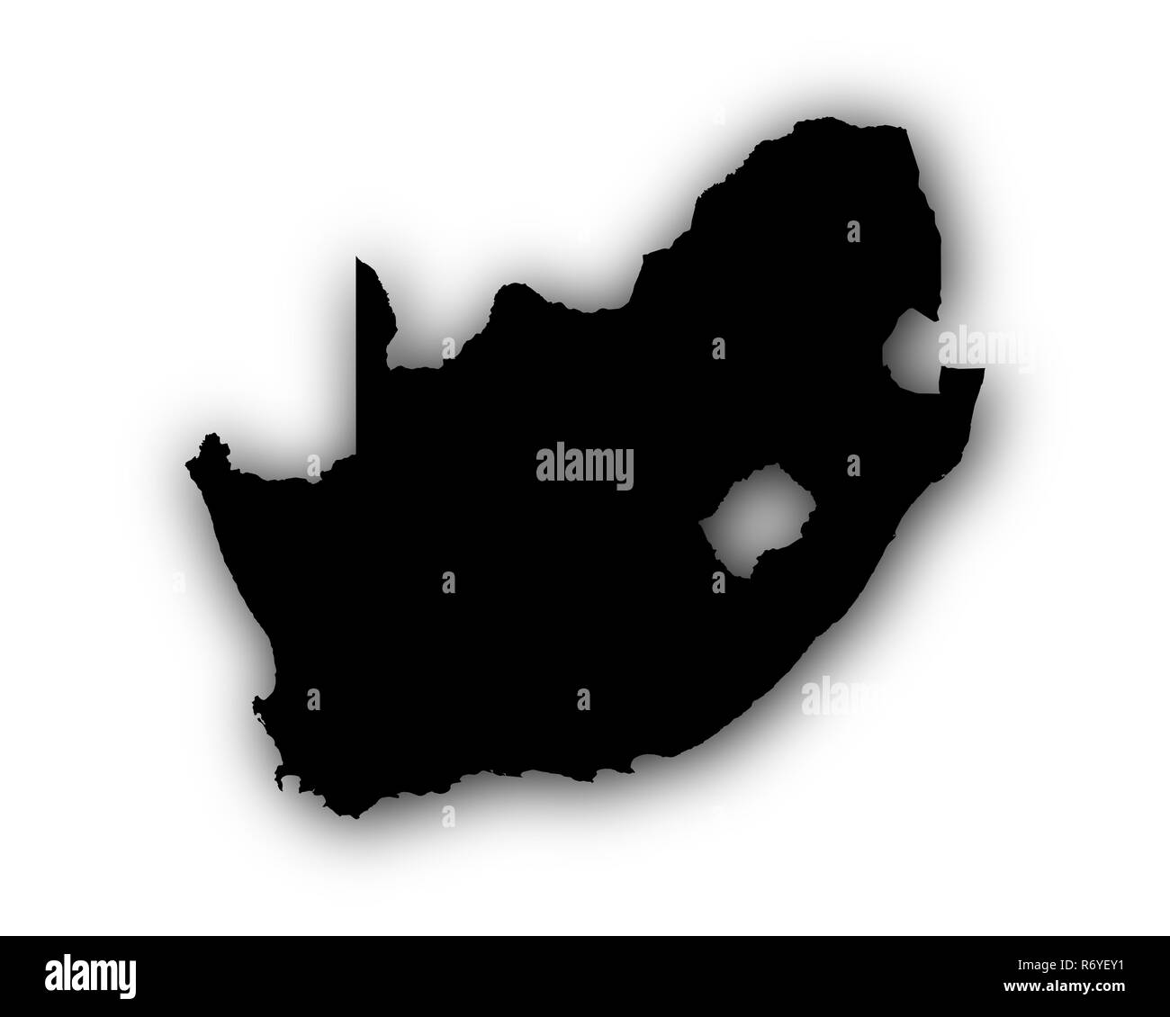 map of south africa with shadow Stock Photo - Alamy