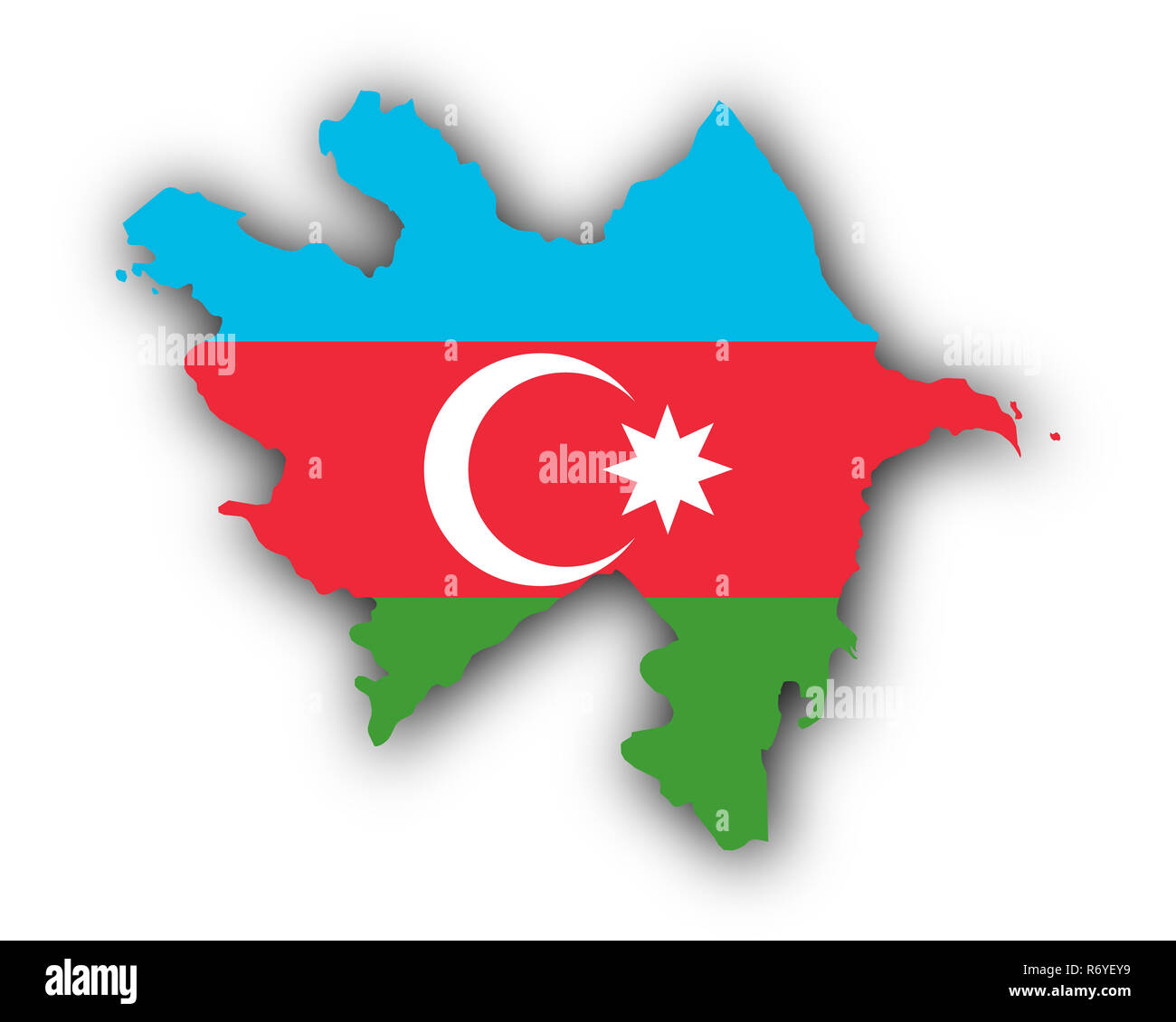 Azerbaijan flag map Cut Out Stock Images & Pictures - Alamy
