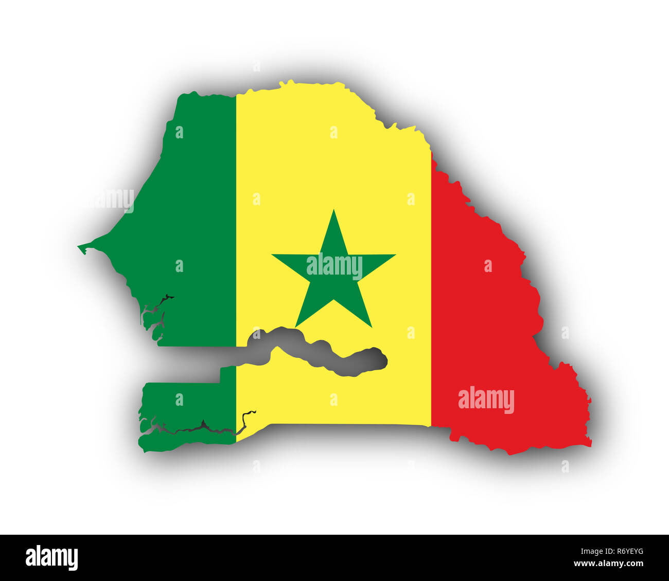 Senegal flag and map hi-res stock photography and images - Alamy