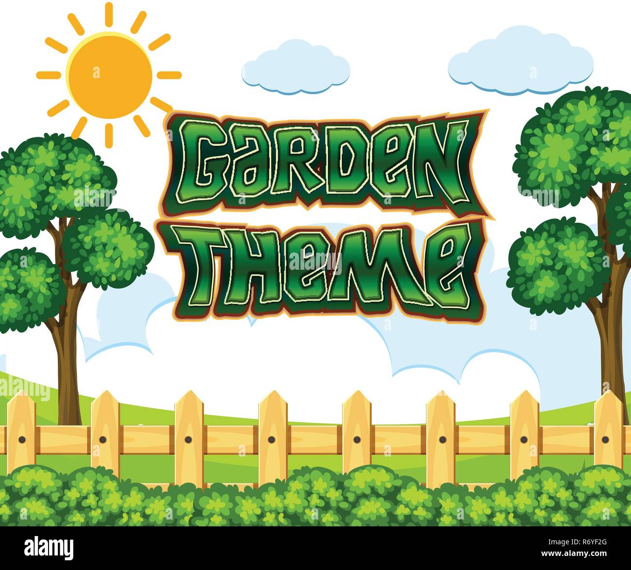 A garden theme landscape illustration Stock Vector Image & Art - Alamy
