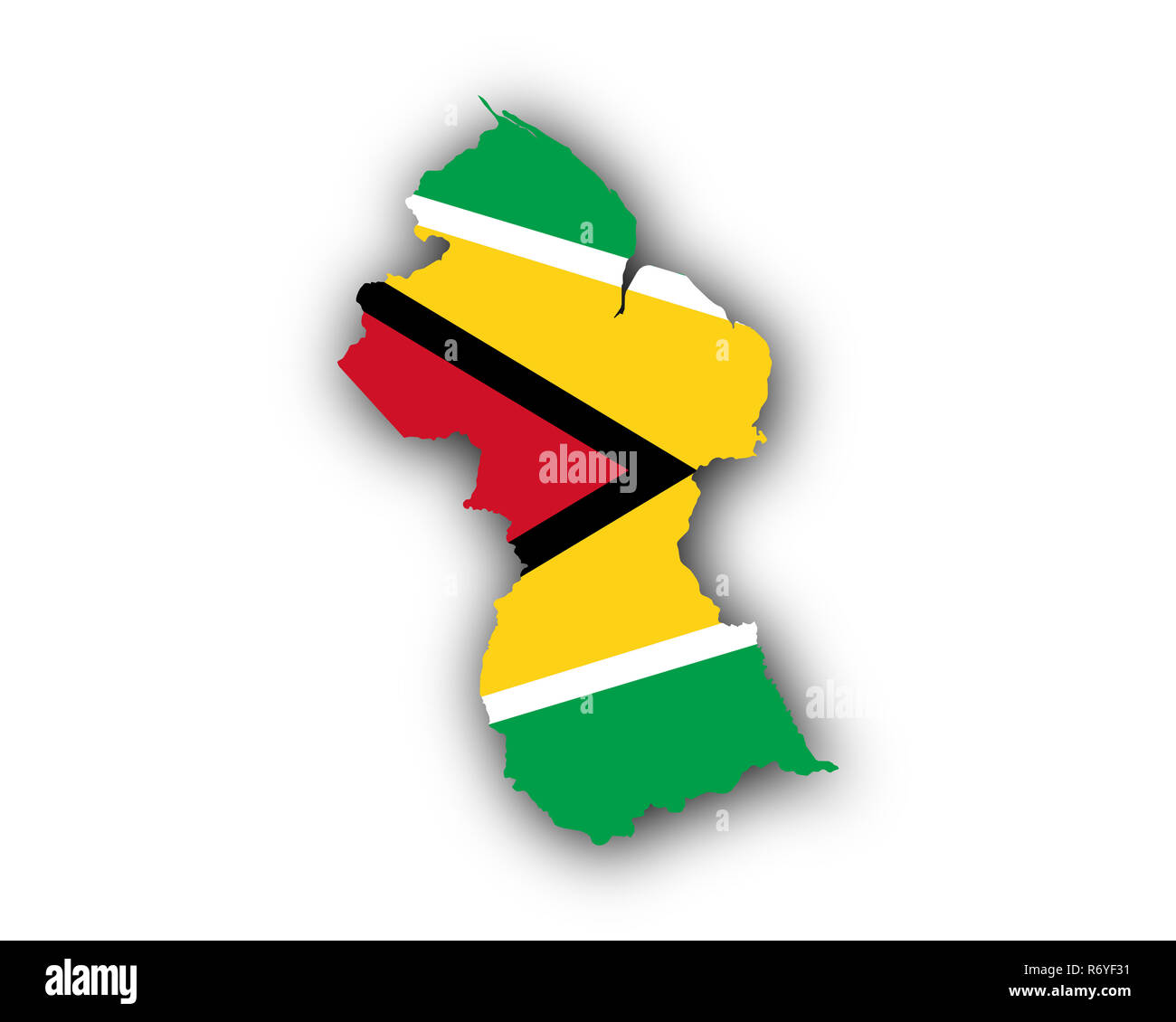 map and flag of guyana Stock Photo - Alamy