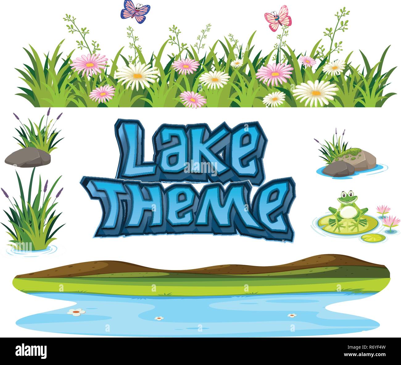 Set of lake element illustration Stock Vector Image & Art - Alamy