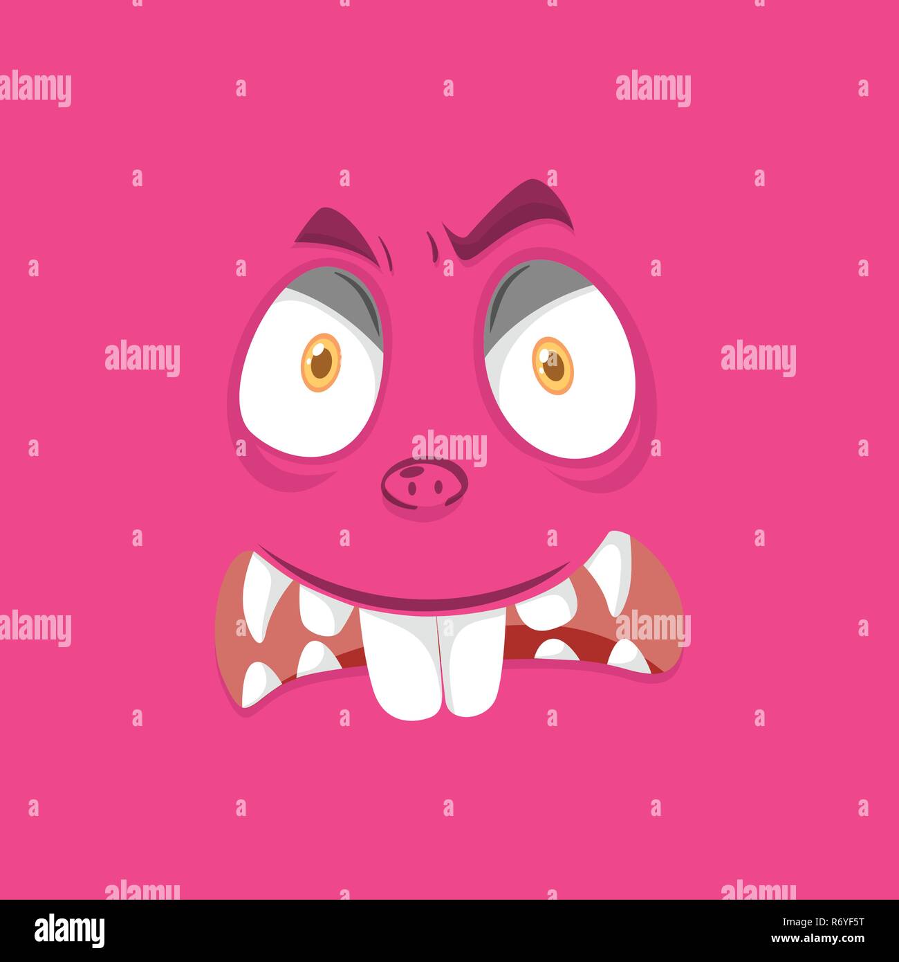 Pink monster face background illustration Stock Vector Image & Art - Alamy