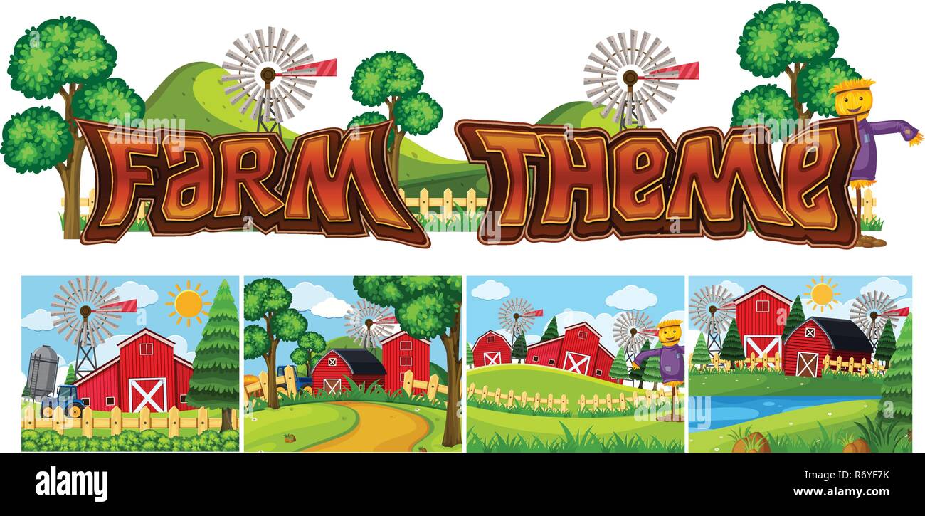 Set of farm theme illustration Stock Vector Image & Art - Alamy