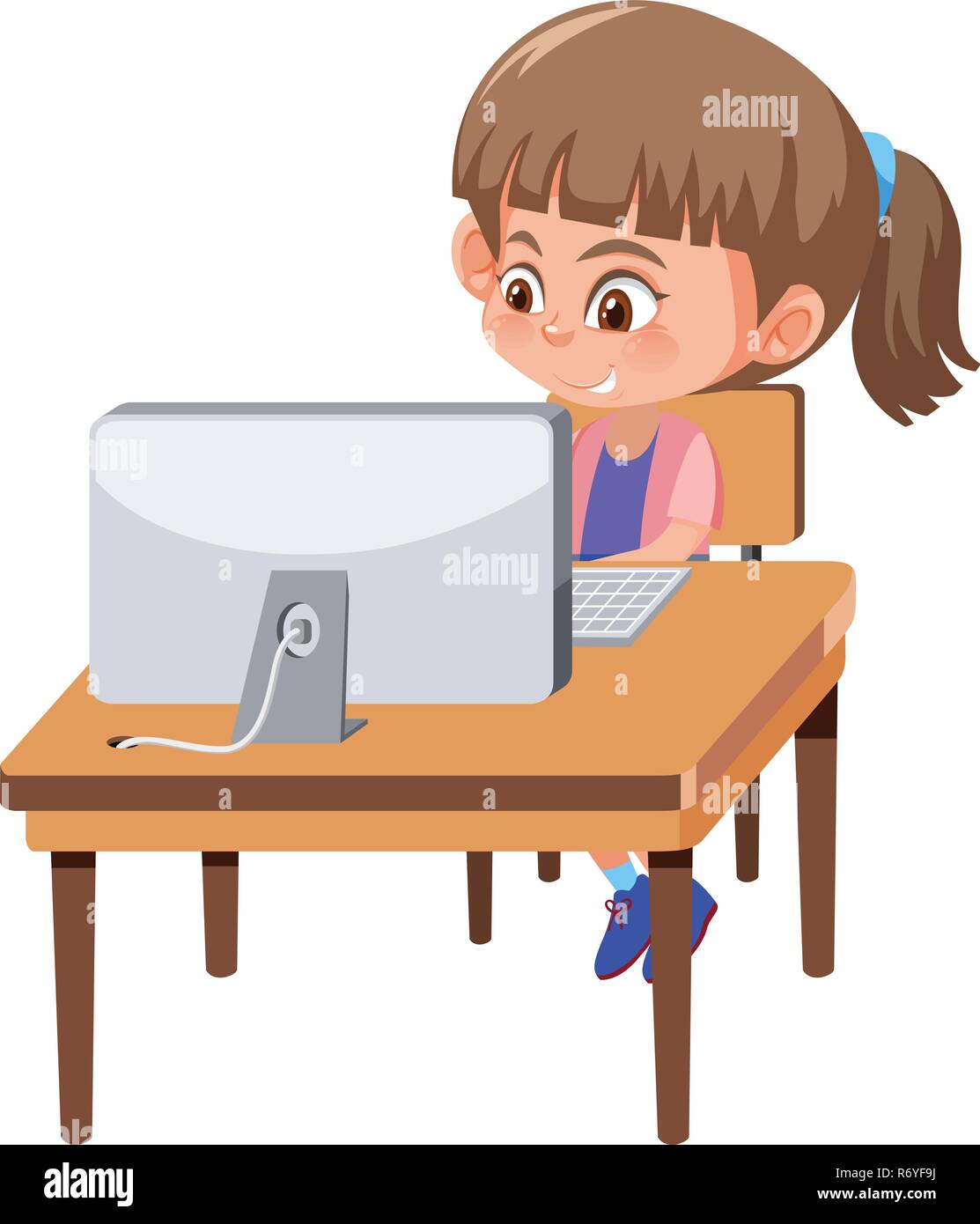 Computer Girl Clipart