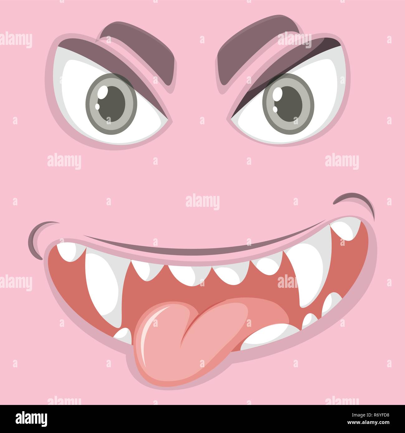 Playful monster facial expression illustration Stock Vector Image & Art ...