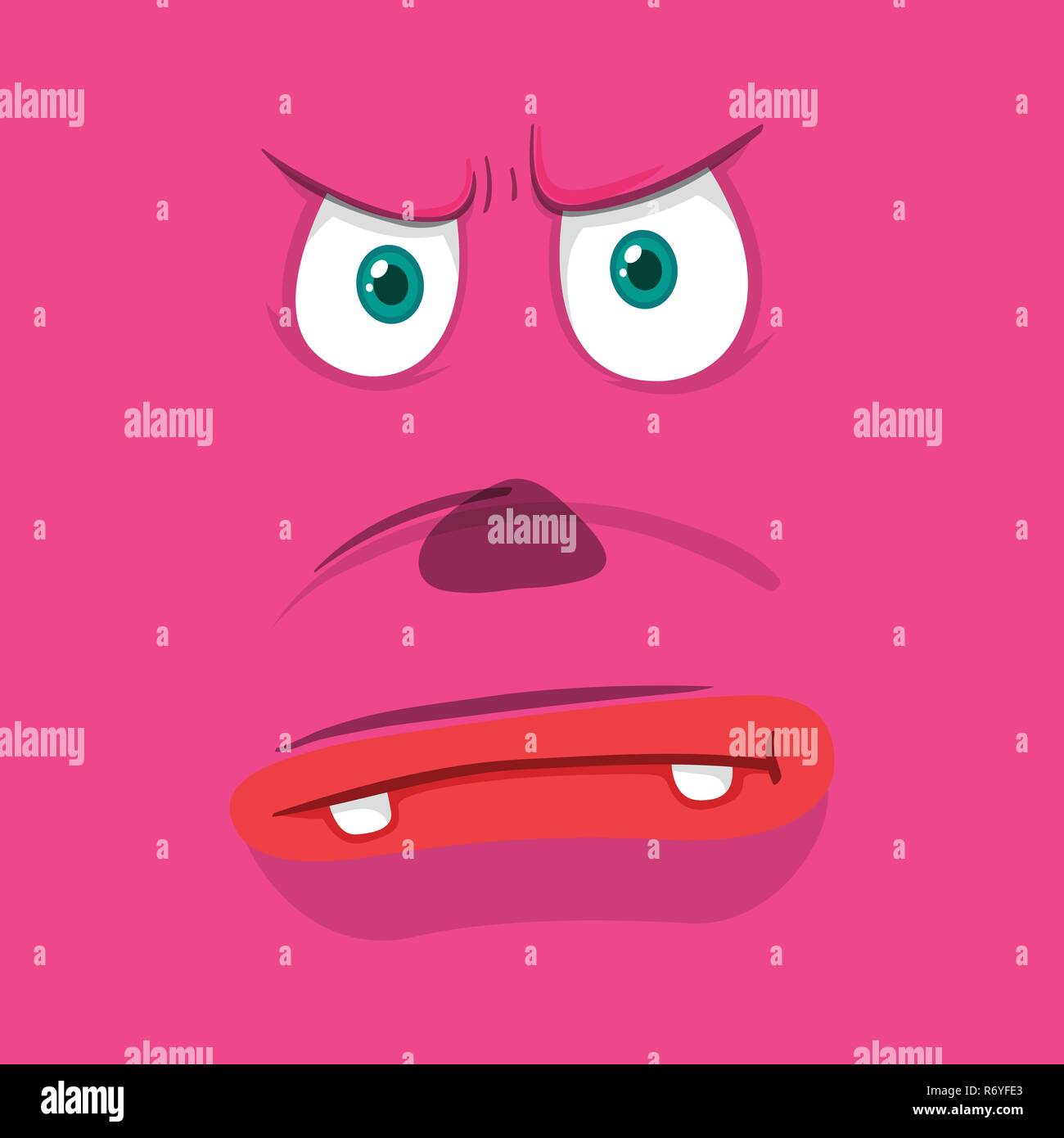 A pink monster face illustration Stock Vector Image & Art - Alamy