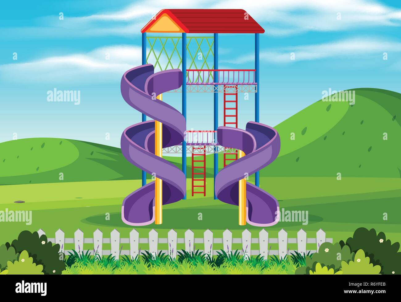 Slide house in playground illustration Stock Vector Image & Art - Alamy