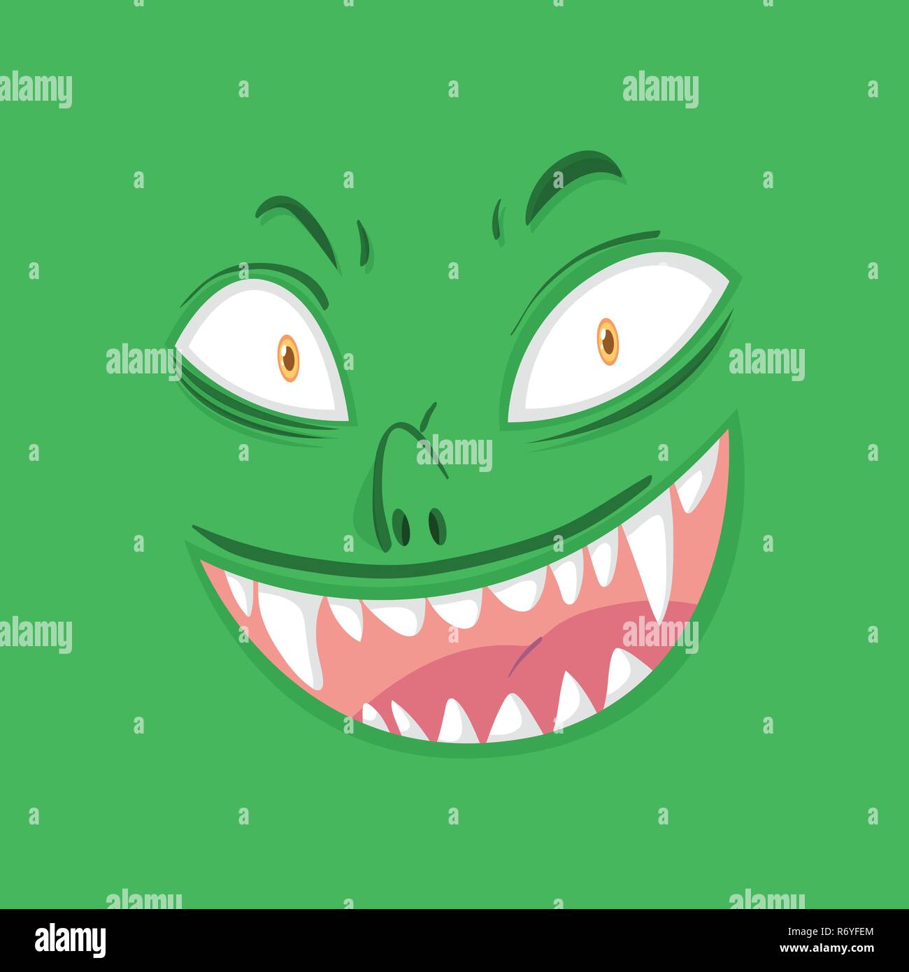 An evil monster face illustration Stock Vector Image & Art - Alamy