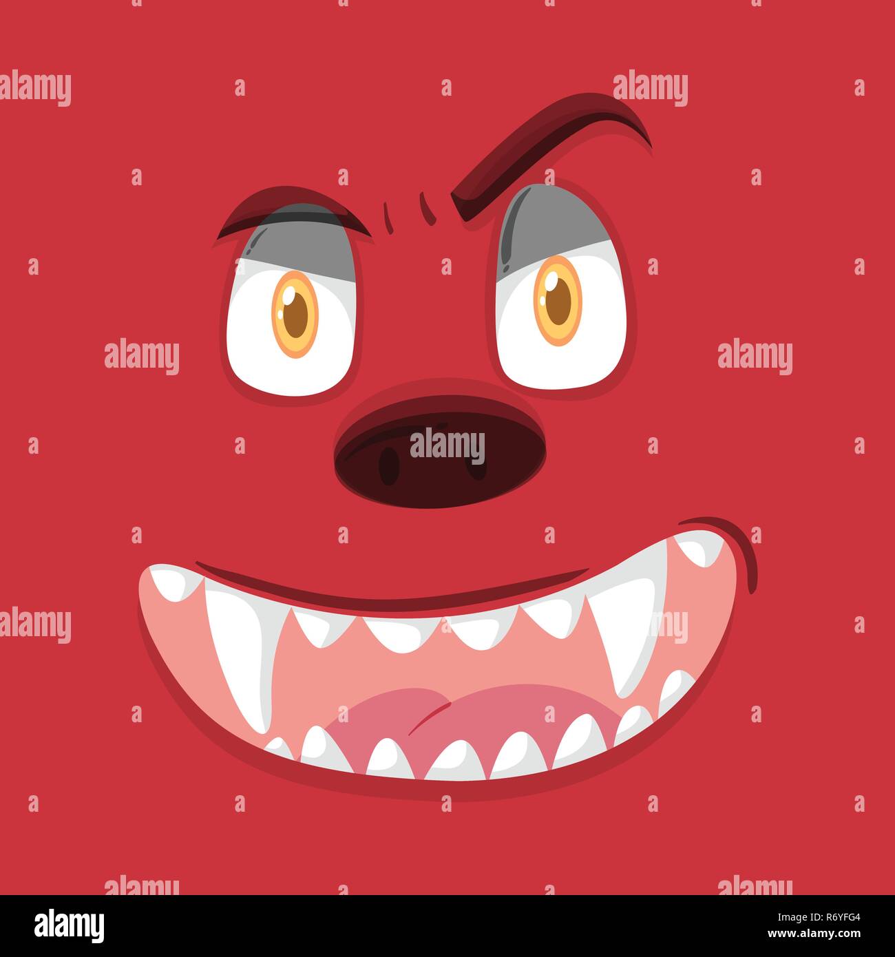 A red monster face illustration Stock Vector Image & Art - Alamy