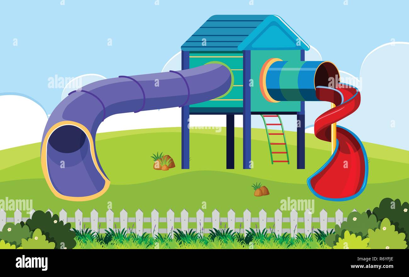 Tube slide playground Stock Vector Images - Alamy