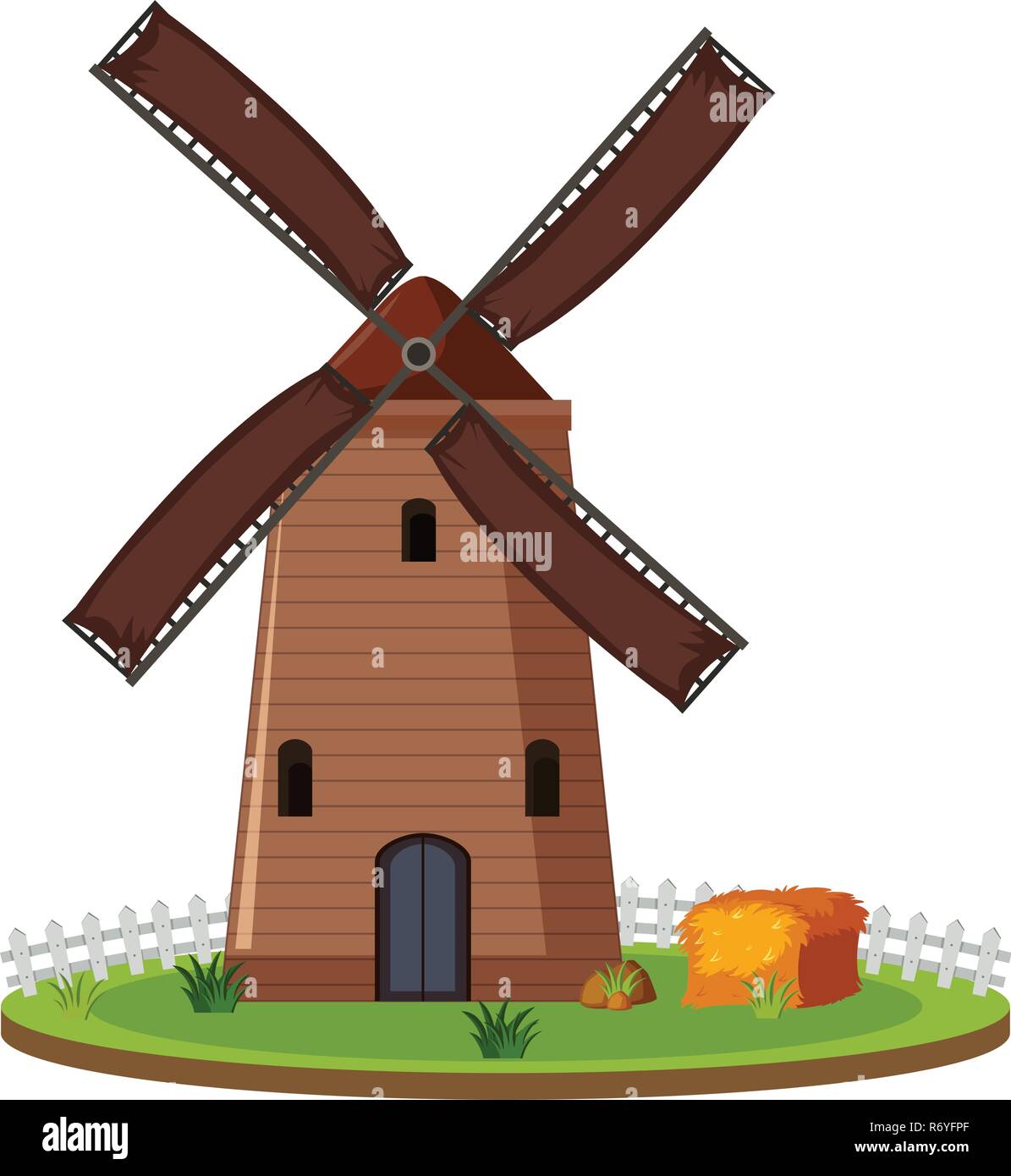 Clipart illustration cartoon windmill hi-res stock photography and ...