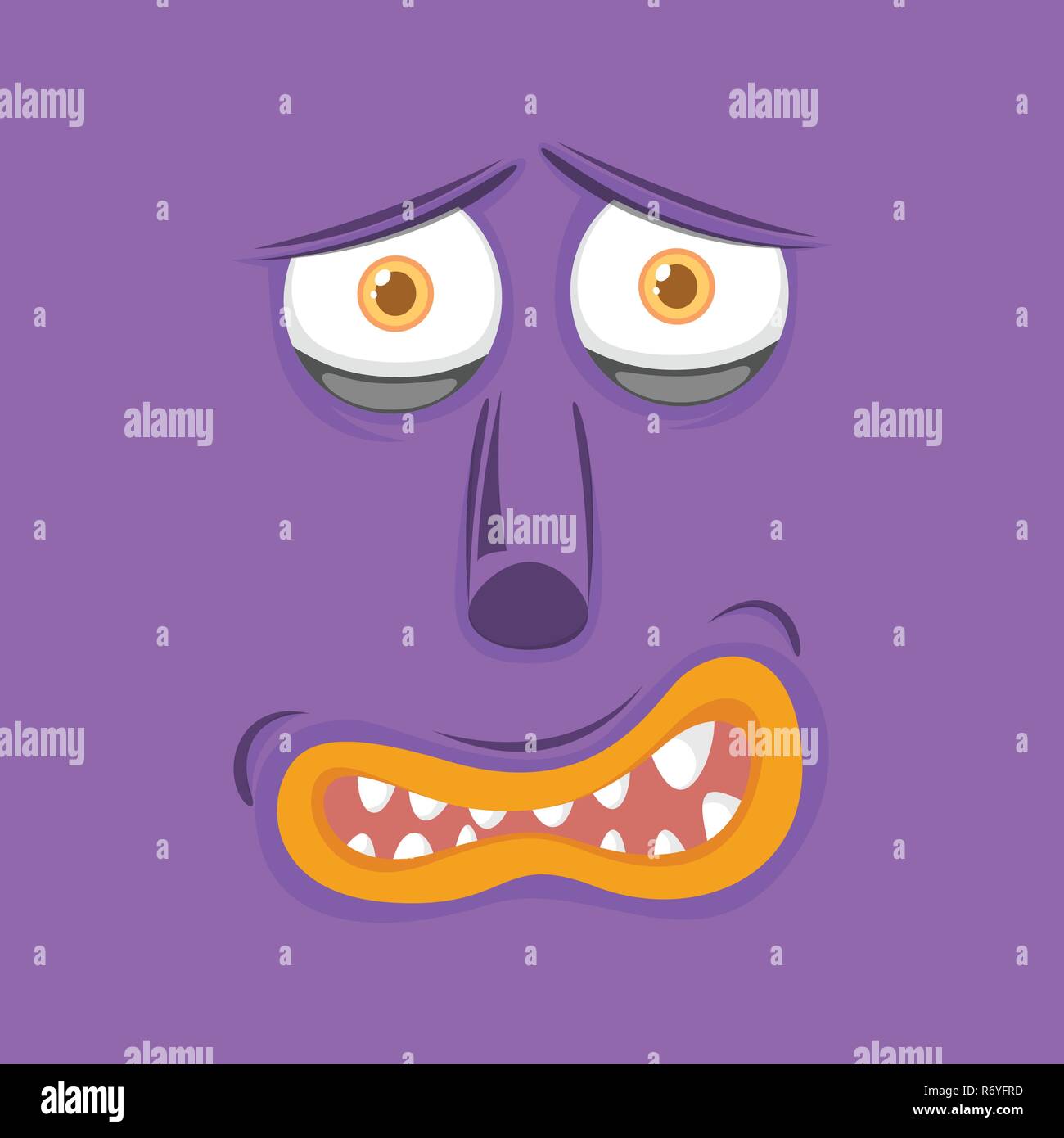 Purple monster with facial expression illustration Stock Vector Image ...