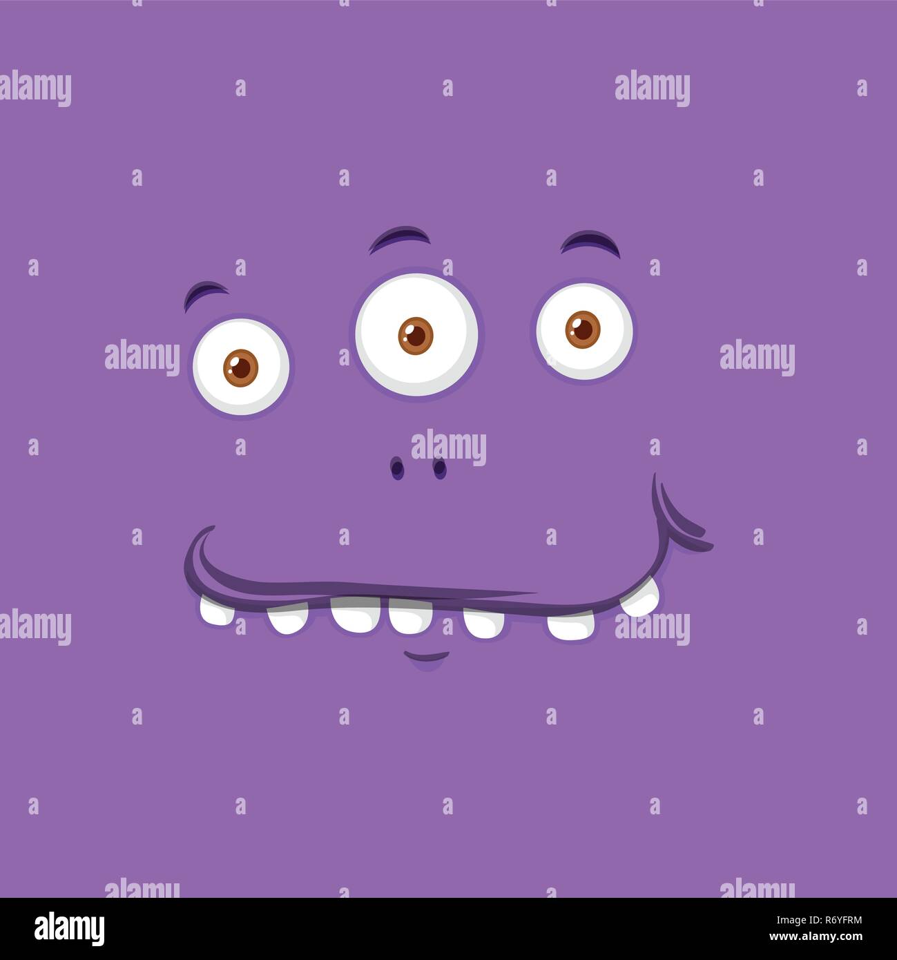 Cute purple monster face illustration Stock Vector Image & Art - Alamy