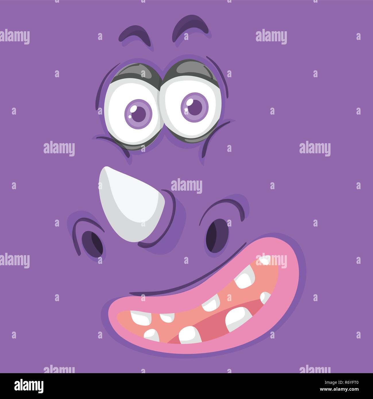 Purple monster face expression illustration Stock Vector Image & Art ...