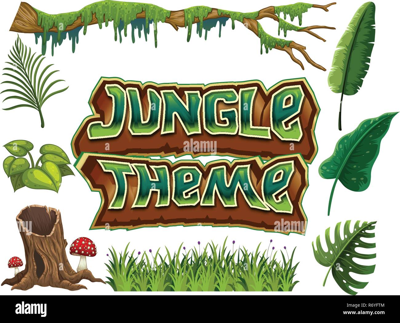 Jungle Theme Background Stock Vector Images - Alamy