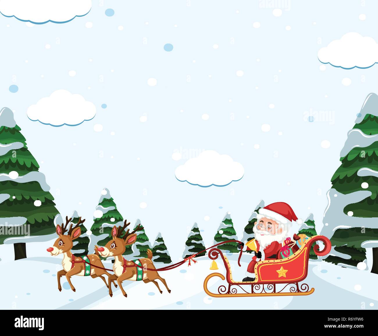 Santa claus riding sleigh illustration Stock Vector Image & Art - Alamy