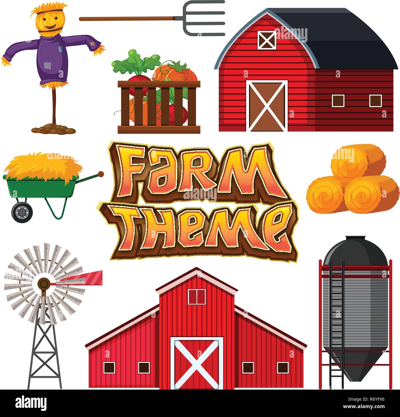Set of farm element illustration Stock Vector Image & Art - Alamy