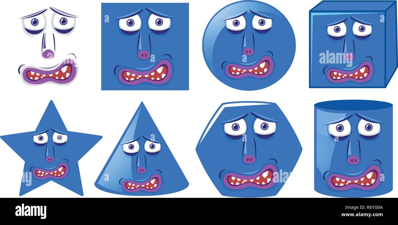 Different shape of monster face illustration Stock Vector Image & Art ...