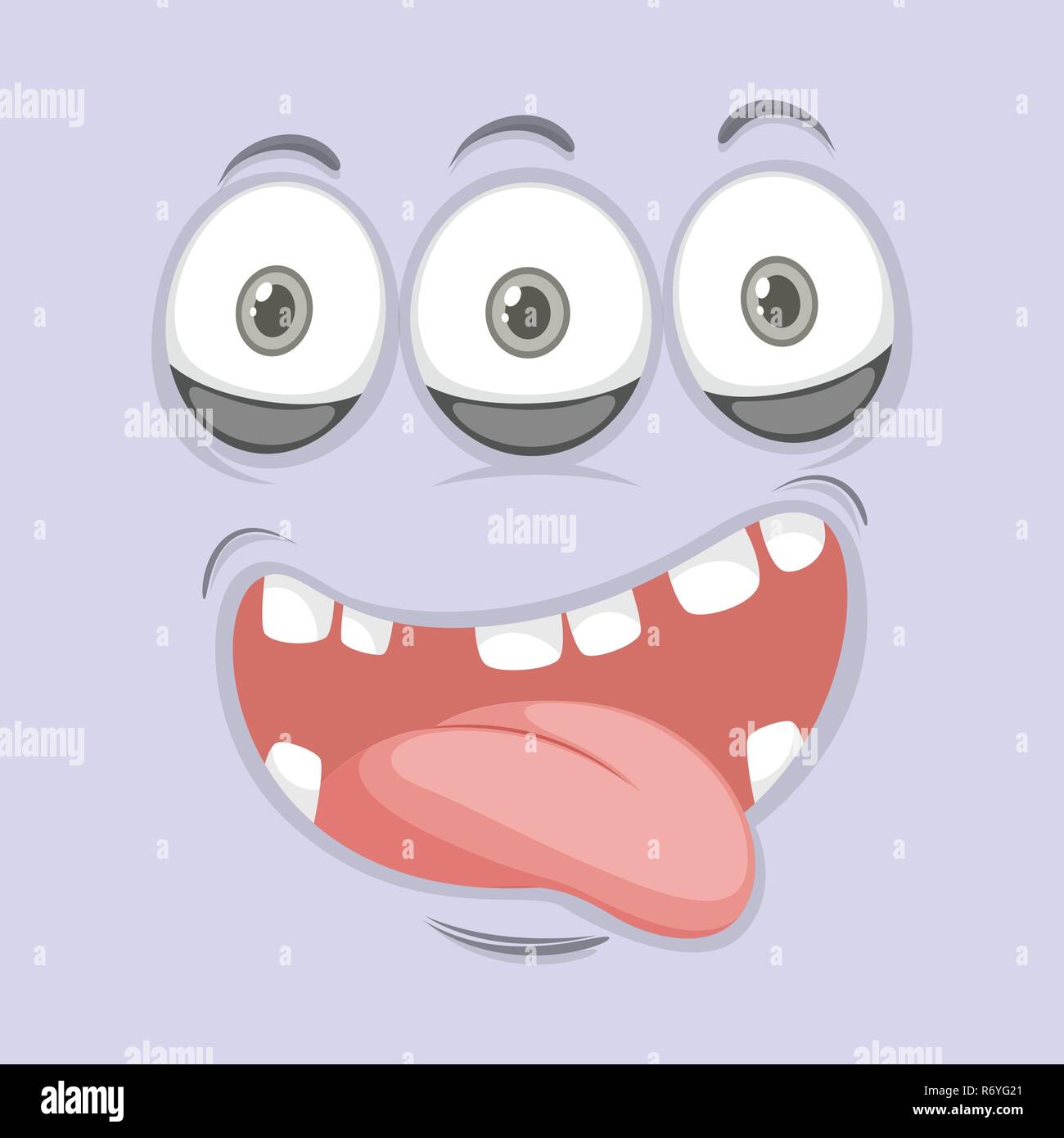 Three eyed monster face expression illustration Stock Vector Image ...