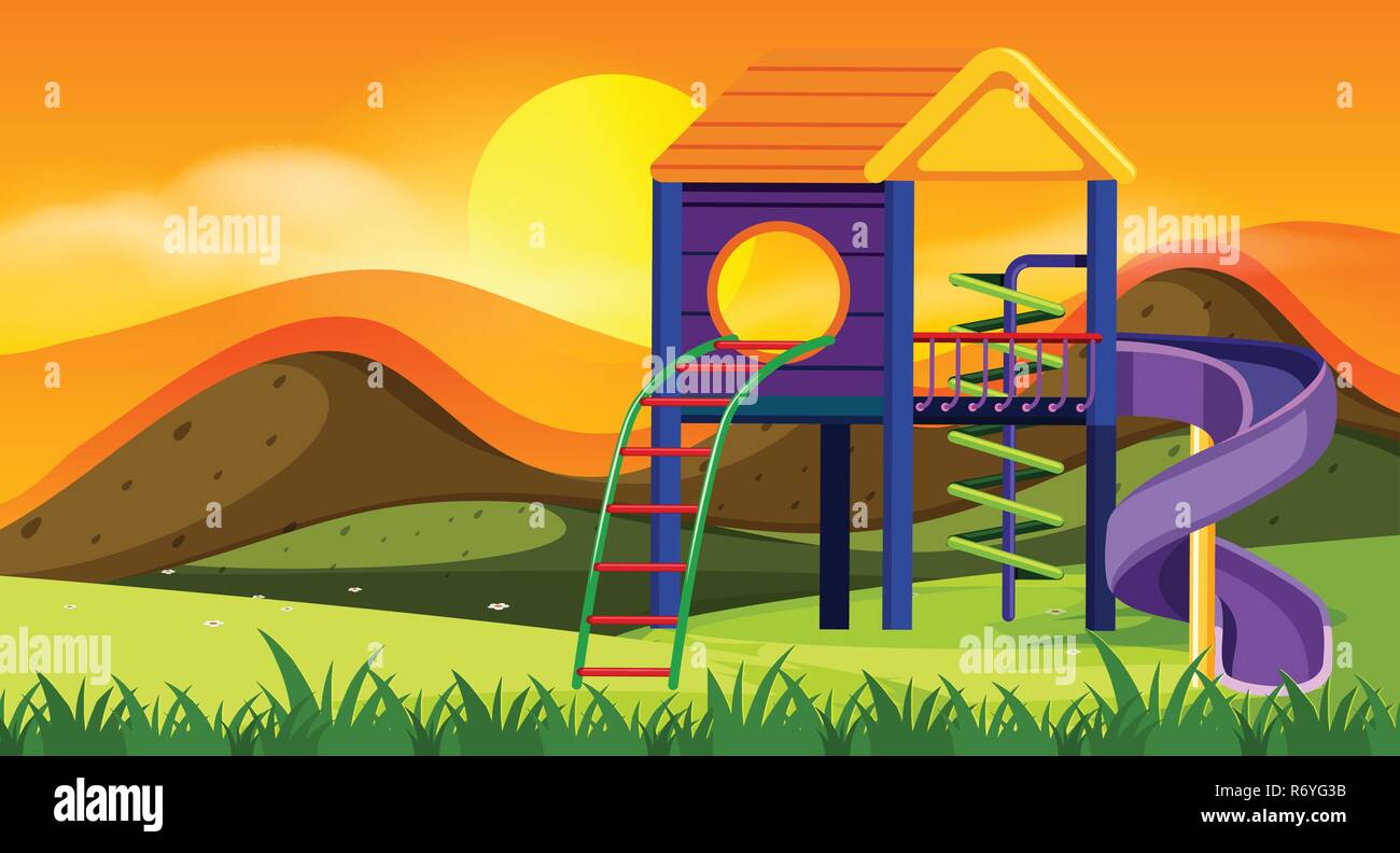 Playground scene hi-res stock photography and images - Alamy