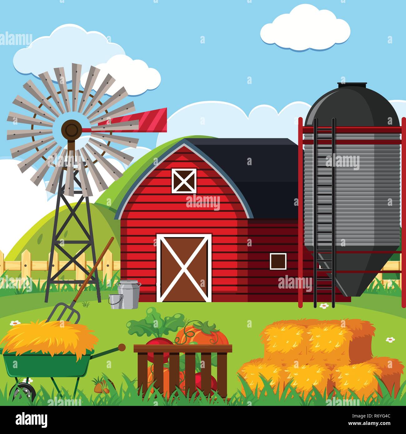 Farm Landscape Clip Art