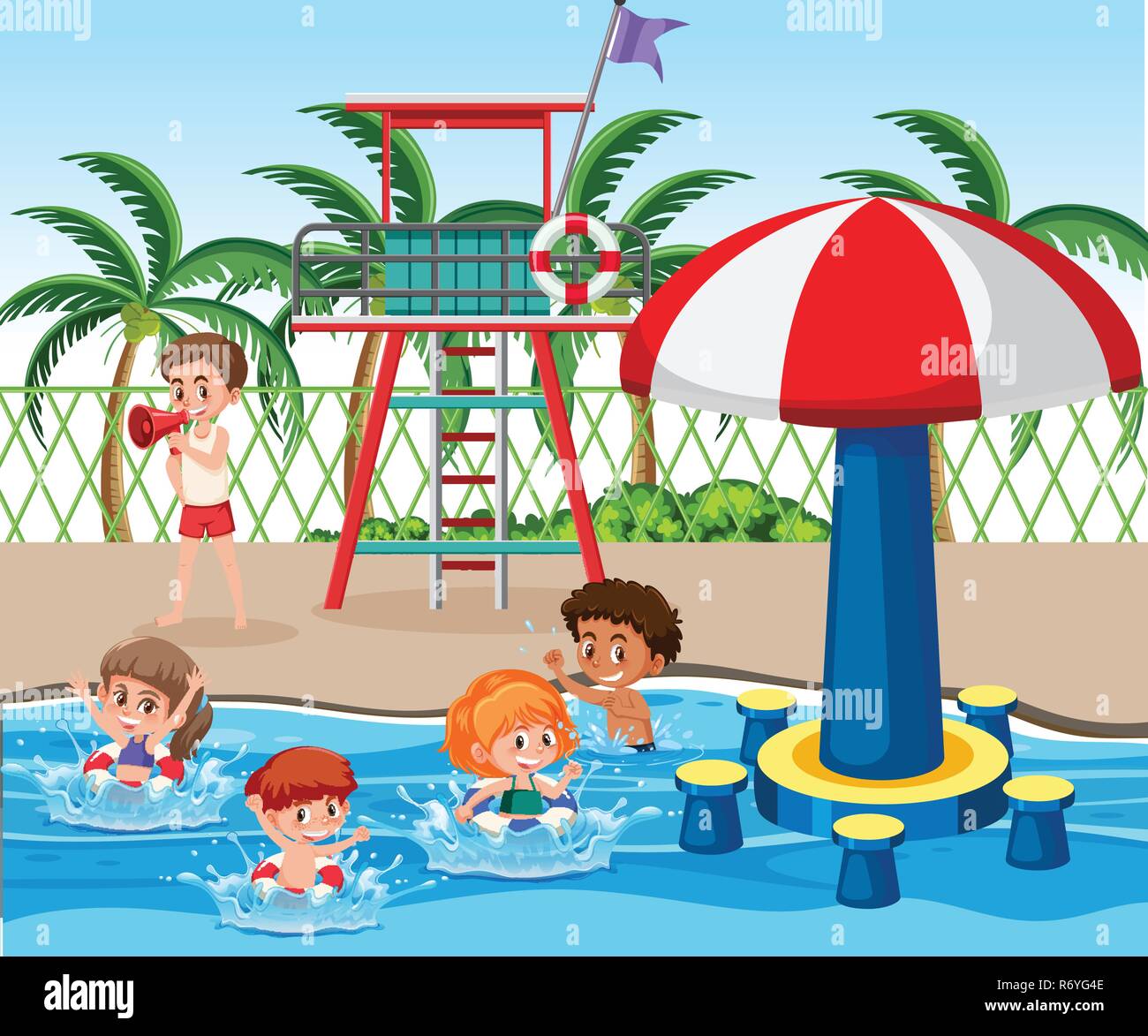 Swimming Pool Drawing For Kids