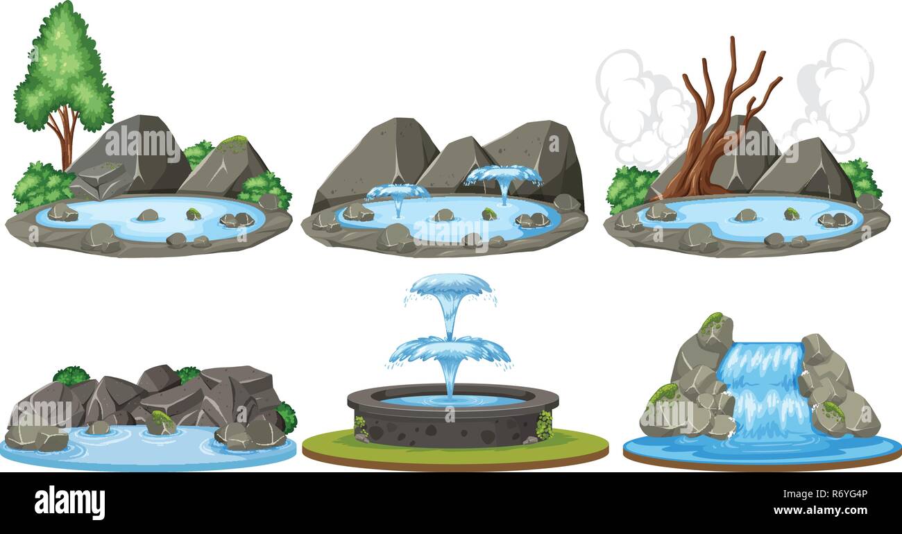 Set nature scenes Stock Vector Images - Alamy