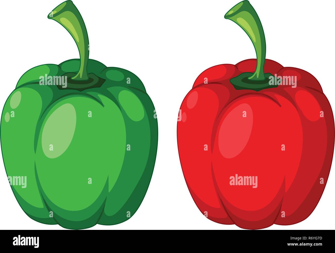 Green and red capsicum illustration Stock Vector Image & Art - Alamy