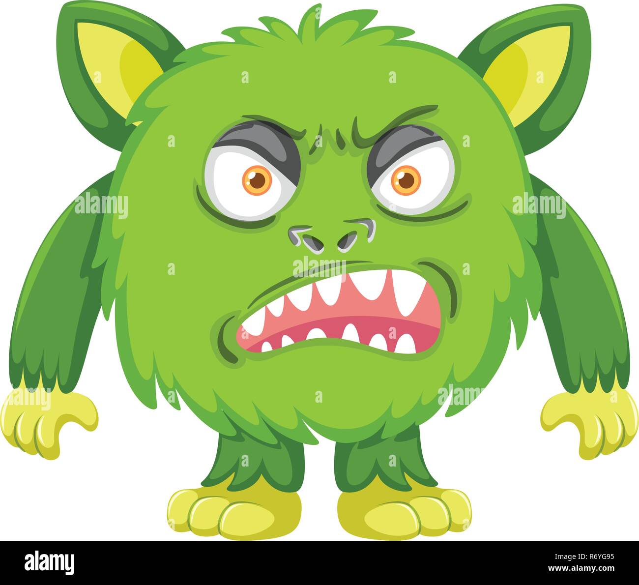 A green angry monster illustration Stock Vector Image & Art - Alamy