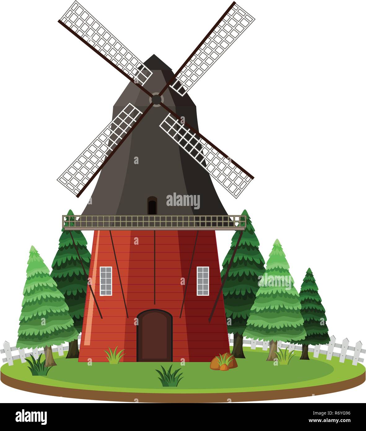 Isolated windmill on white background illustration Stock Vector Image ...