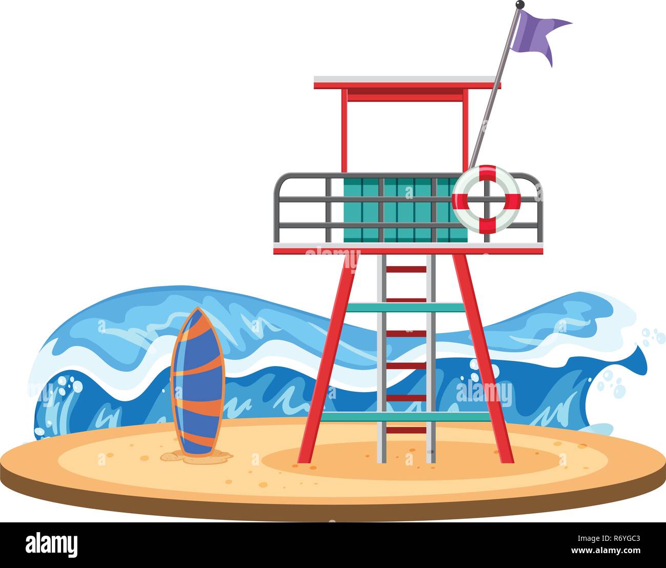 Lifeguard tower on beach illustration Stock Vector Image & Art - Alamy