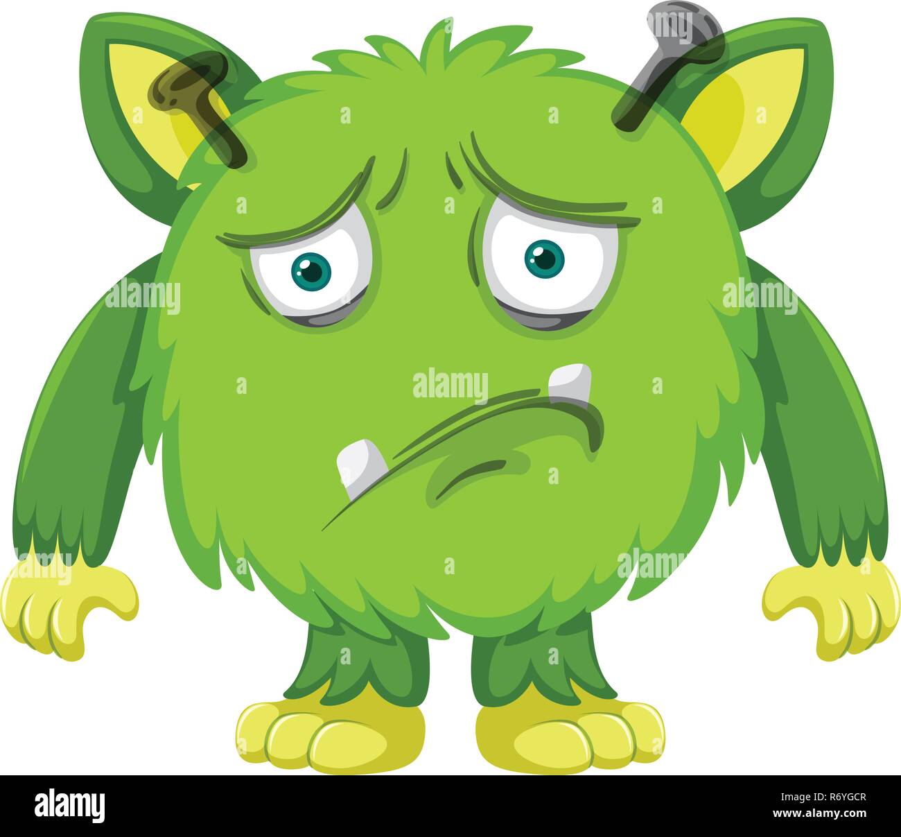 A sad green monster illustration Stock Vector Image & Art - Alamy